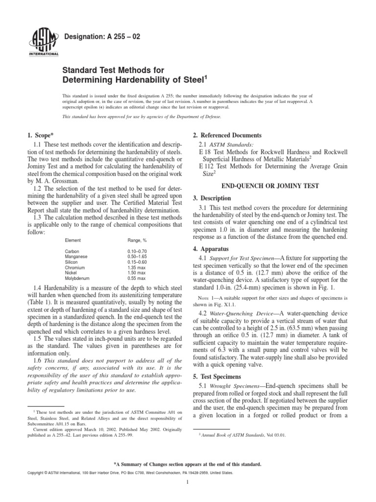ASTM hardenability chart.pdf | Steel | Metals