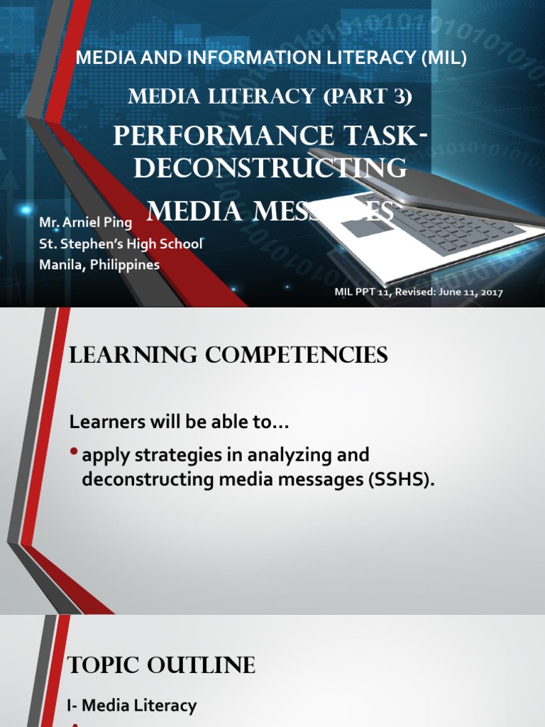 Deconstructing Media Messages in MIL | PDF | Teaching | Pedagogy