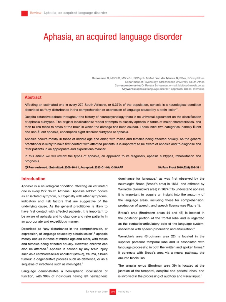 Aphasia PDF | PDF | Aphasia | Speech
