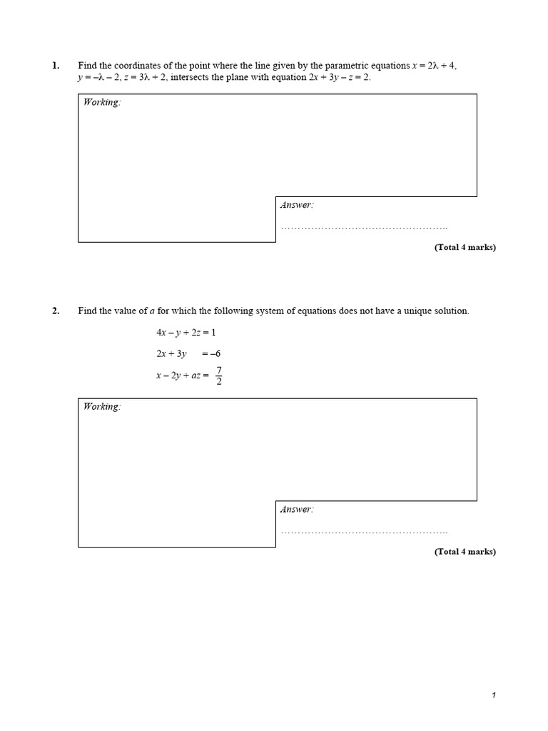 IB Maths HL Vectors Questions | PDF | Line (Geometry) | Plane (Geometry)