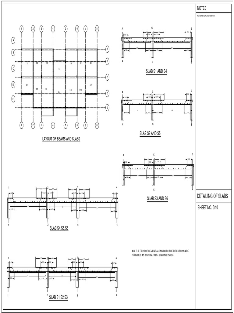 Slab S1 and S4: Layout of Beams and Slabs | PDF | Sports