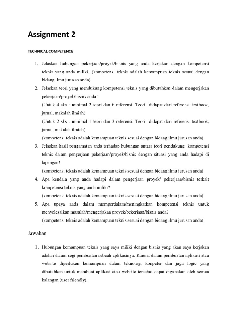 Assignment Bulan 2 - IN CS RS EN111 | PDF
