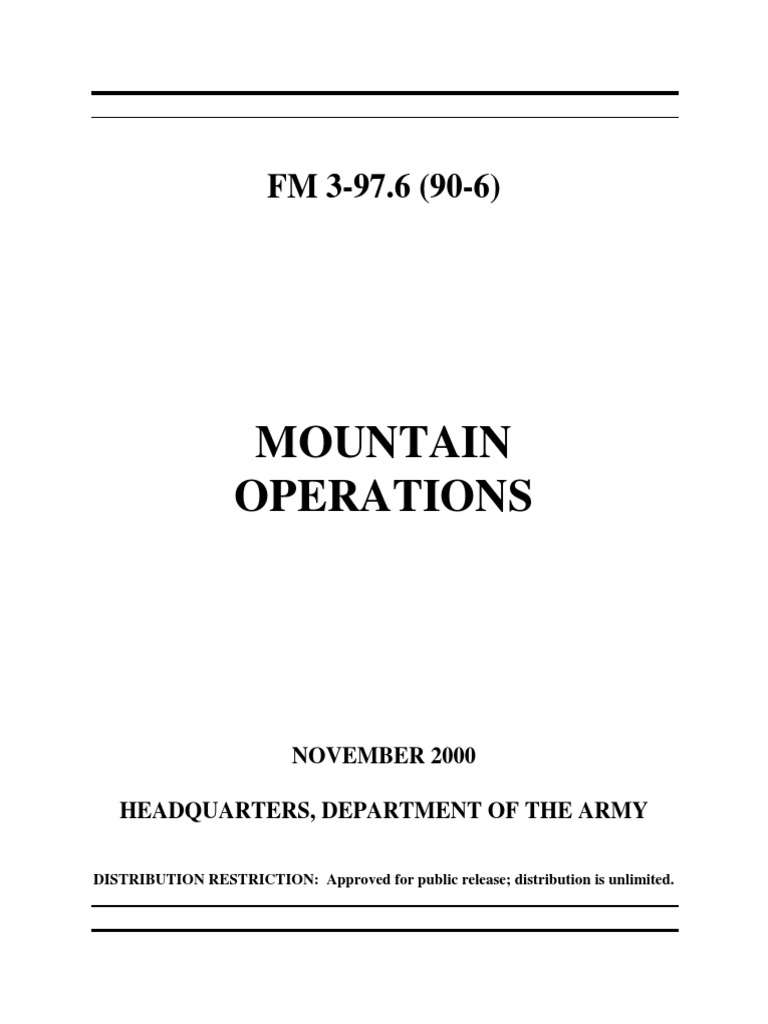 FM 3-97.6 Mountain Operations Manual | PDF | Climate | Wound
