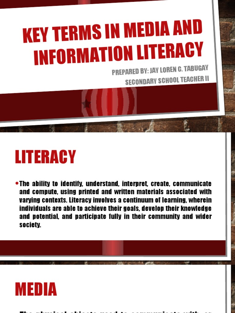 Key Terms in Media and Information Literacy | PDF
