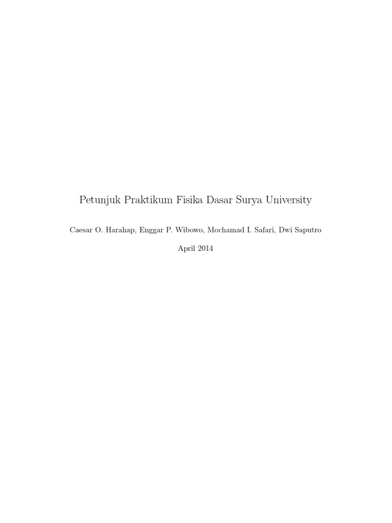 Praktek Fisika Dasar | PDF