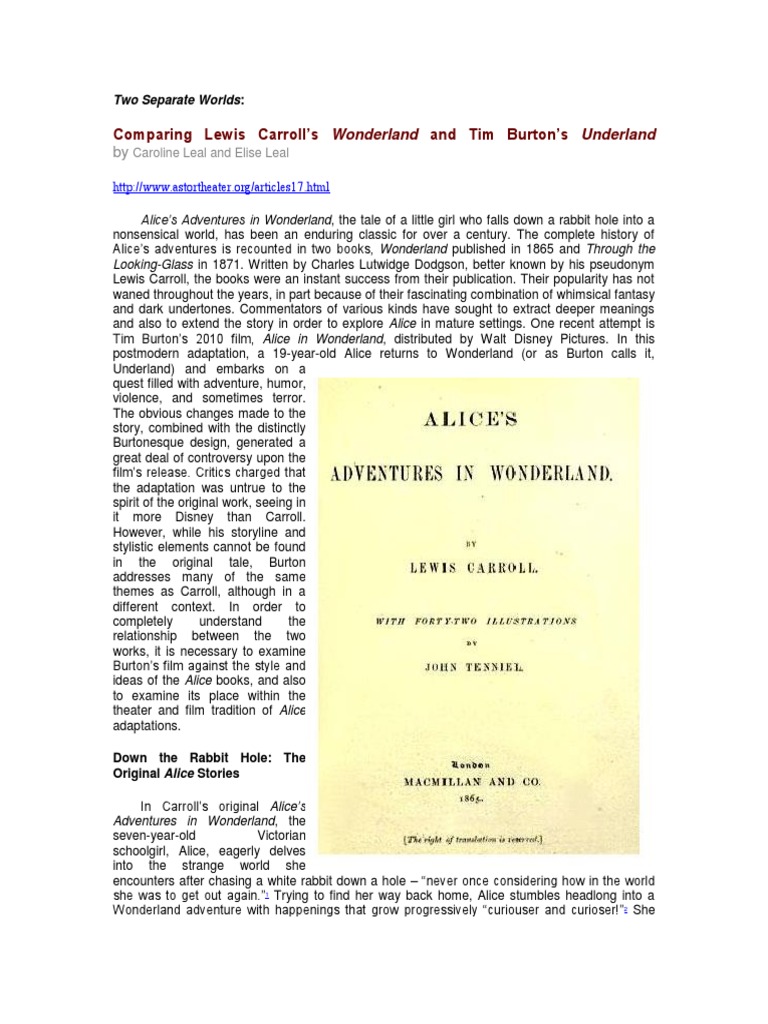 Two Separate Worlds | PDF | Through The Looking Glass | Alice (Alice's ...