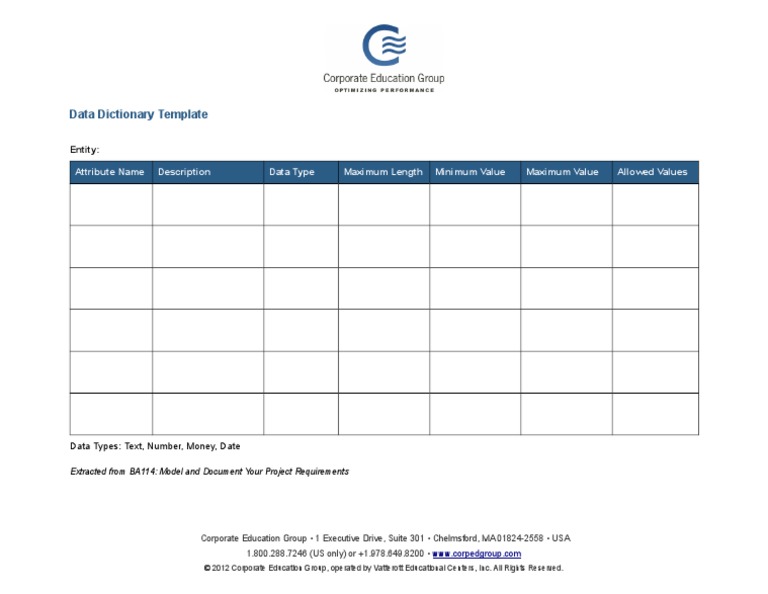 Data Dictionary Template | PDF | Scientific Modeling | Computer Data