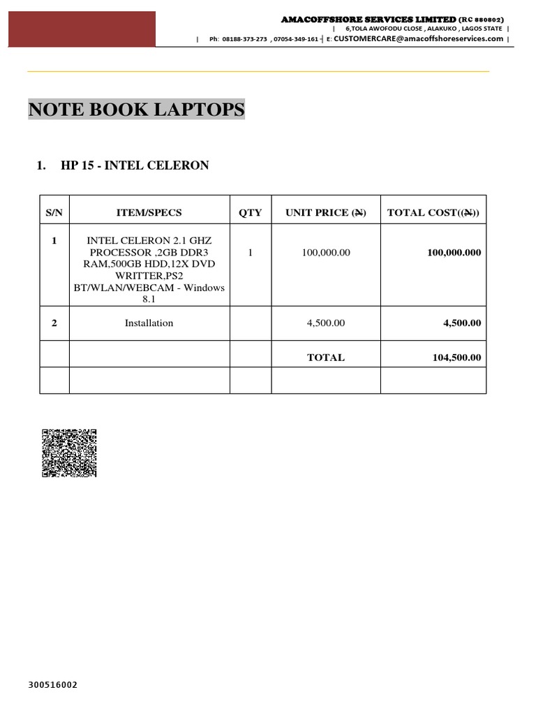 Quotation Laptops | PDF | Computer Companies Of The United States ...