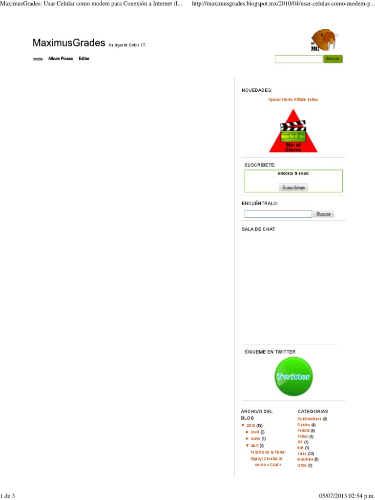 Usar Celular Como Modem para Conexión A Internet (Iusacell) | PDF ...