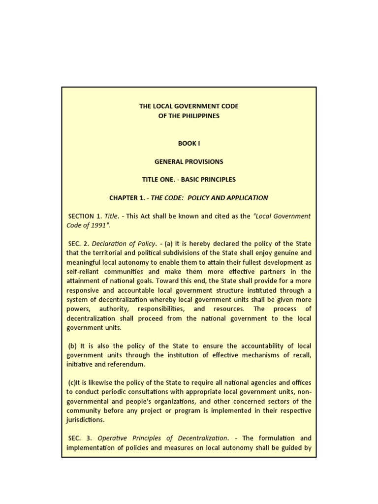 The Local Government Code of The Philippines | Download Free PDF | Virtue | Eminent Domain