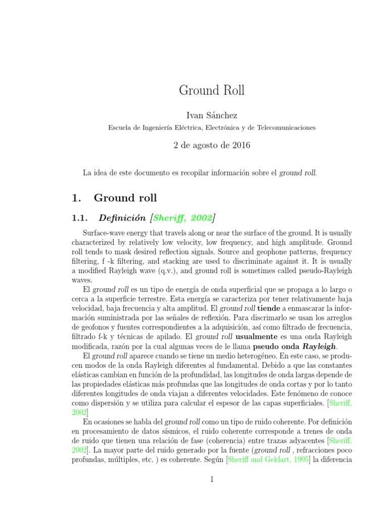 Ground Roll | PDF | Olas | Física Aplicada e Interdisciplinaria