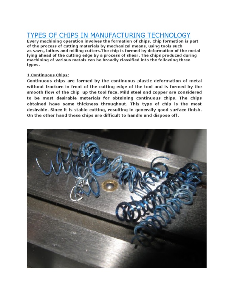 Chips Type | Download Free PDF | Machining | Industrial Processes