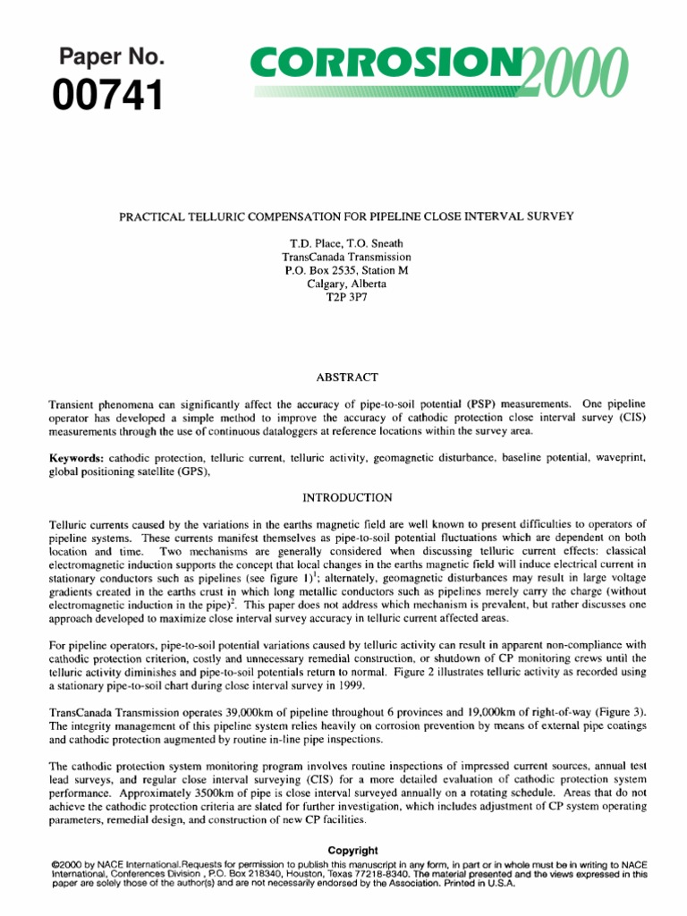 Telluric Currents-Paper No. 00741 | PDF | Global Positioning System ...