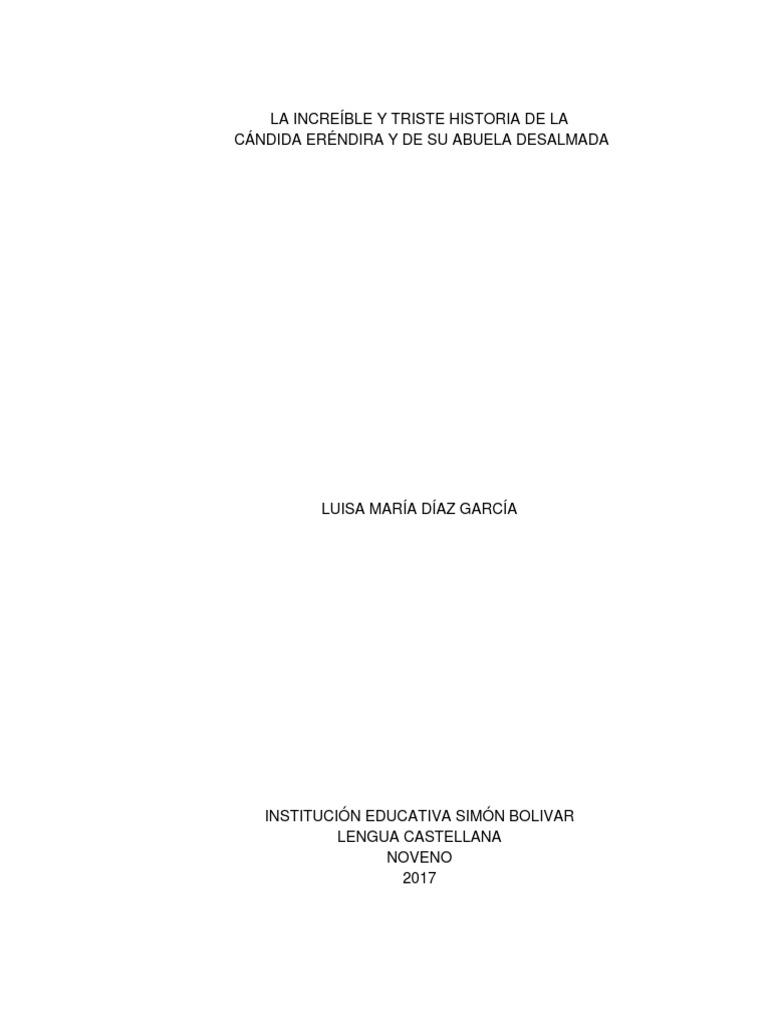 Cándida Erendira | PDF | Gabriel García Márquez | Novelas
