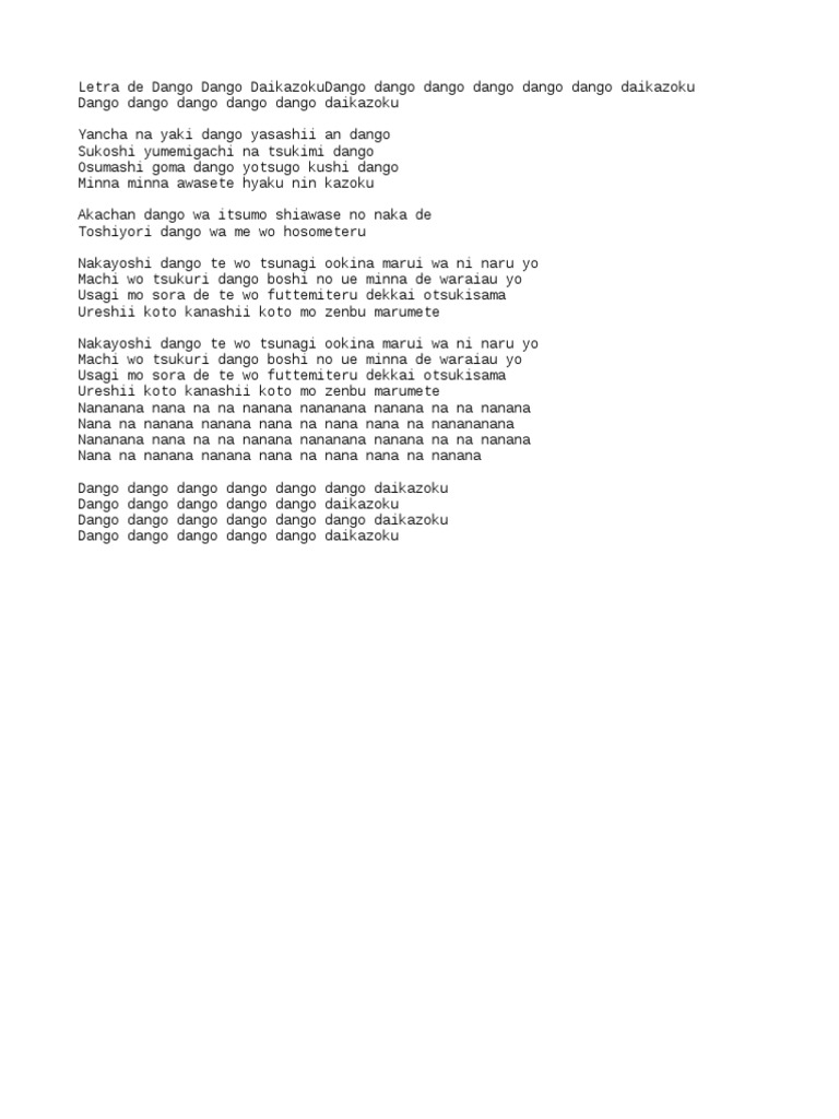 Letra La Gran Familia Dango | PDF