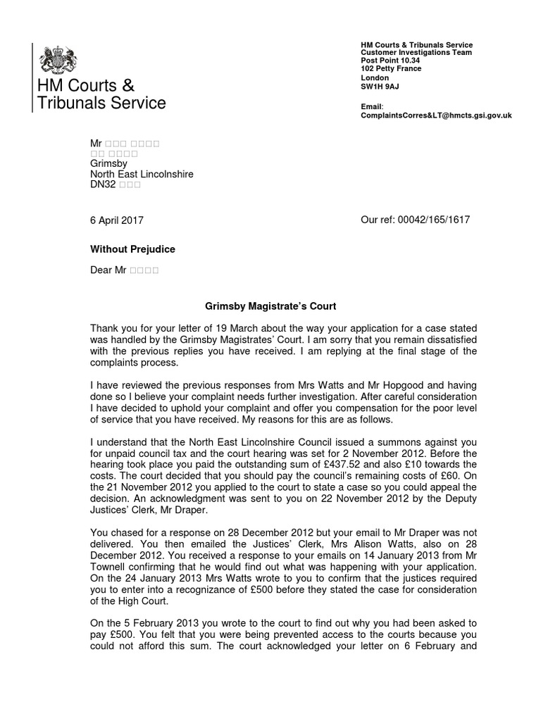 Final Investigation Outcome - 6 April 17 | Magistrate | Complaint