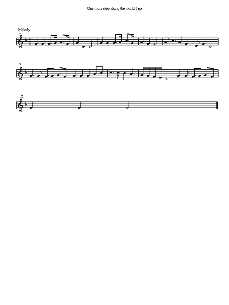 One More Step Melody | PDF
