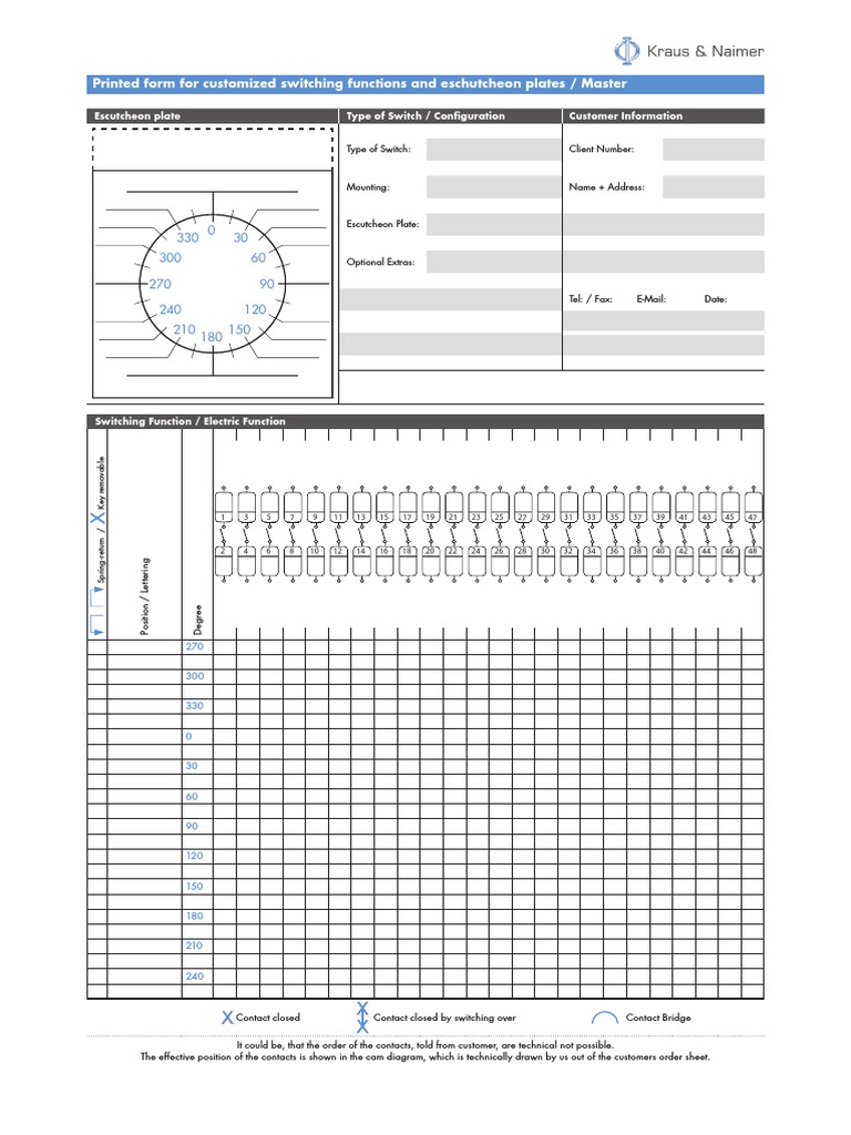 Customized Selector Switch Order Form | PDF | Switch | Computing