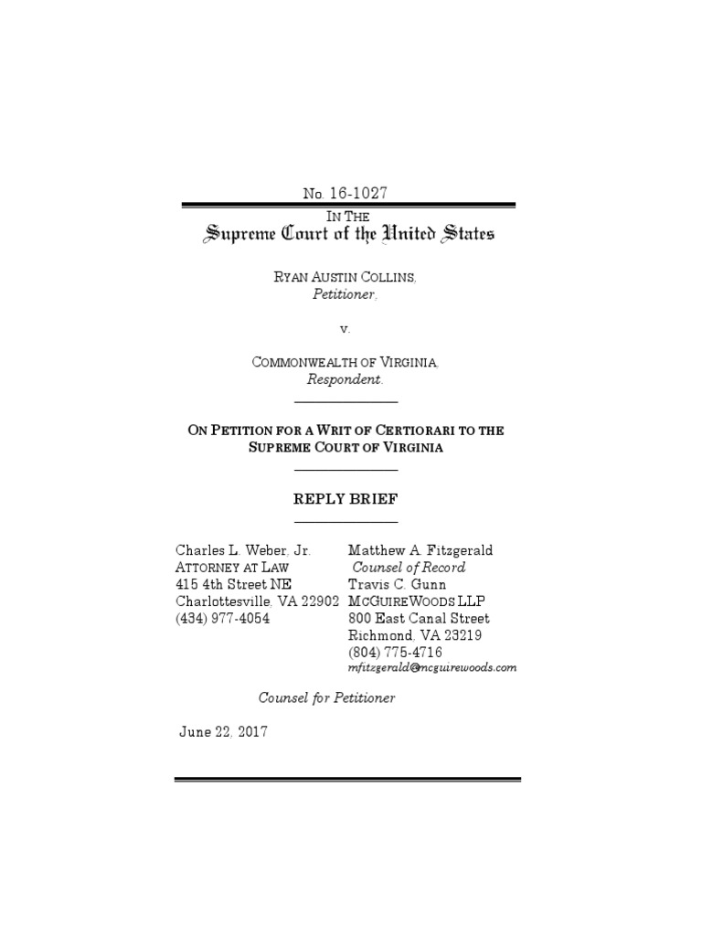 Petitioner,: O P W C S C V Reply Brief | PDF | Fourth Amendment To The ... Petitioner,: O P W C S C V Reply Brief | PDF | Fourth Amendment To The ...