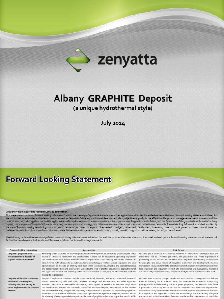 Zenyatta Albany Graphite Deposit 2014 | PDF | Graphite | Battery ...