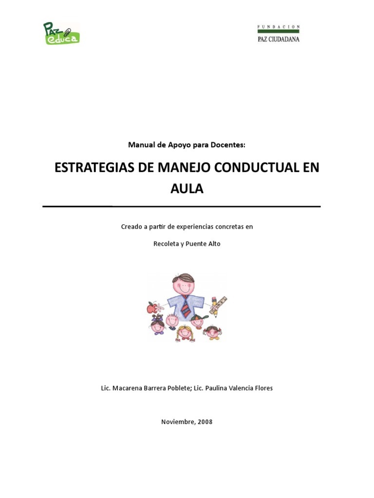 Estrategias Manejo Conductual | PDF | Comportamiento | Salón de clases