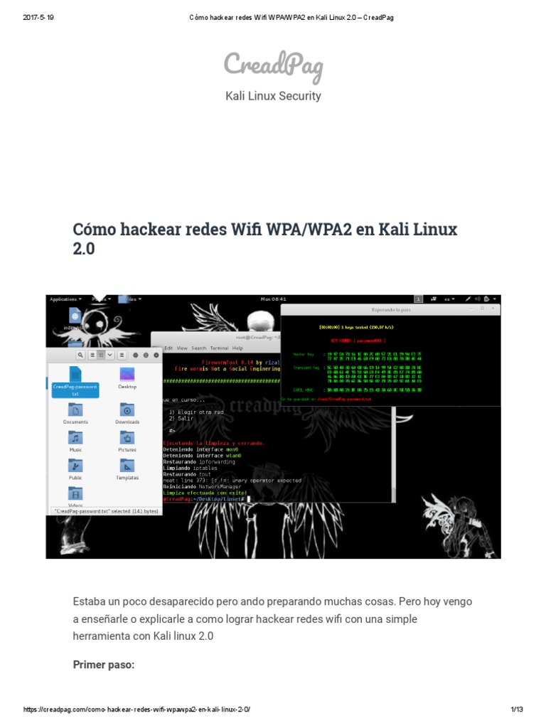 Cómo Hackear Redes Wifi WPA - WPA2 en Kali Linux 2 | PDF | Wifi ...