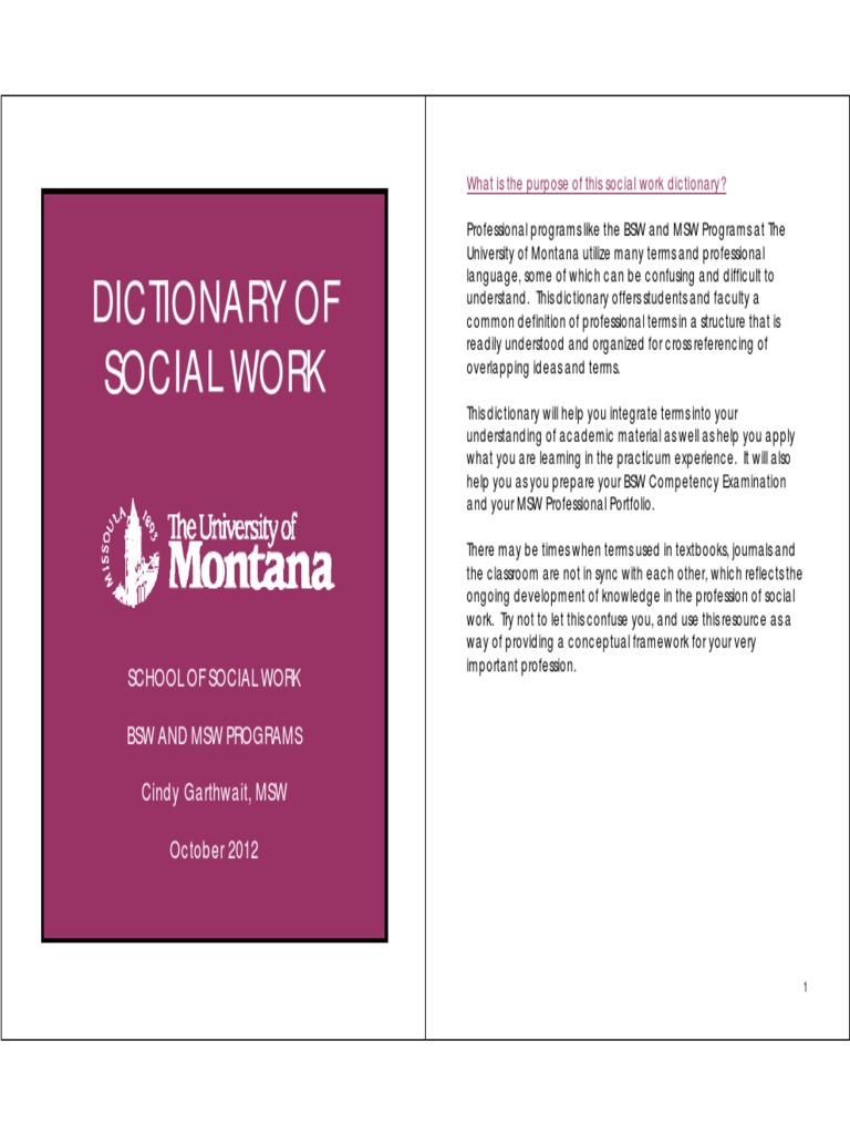 Dictionary of Social Work | PDF | Social Work | Diagnostic And ...