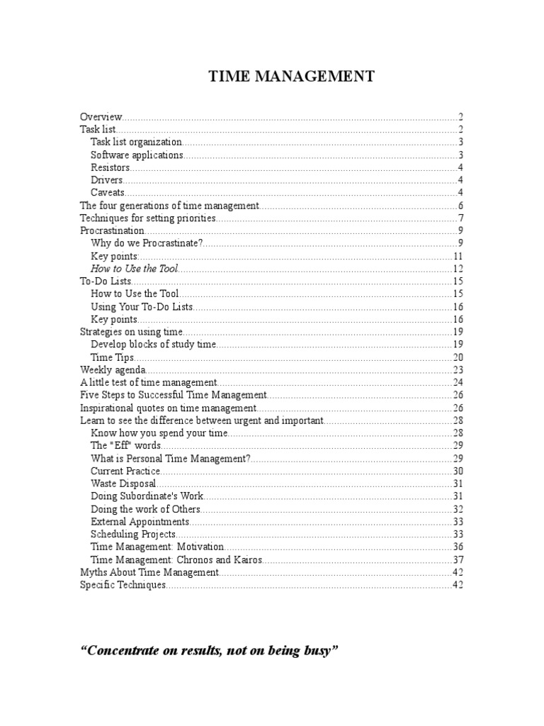 Time Management | PDF | Time Management | Professional Skills