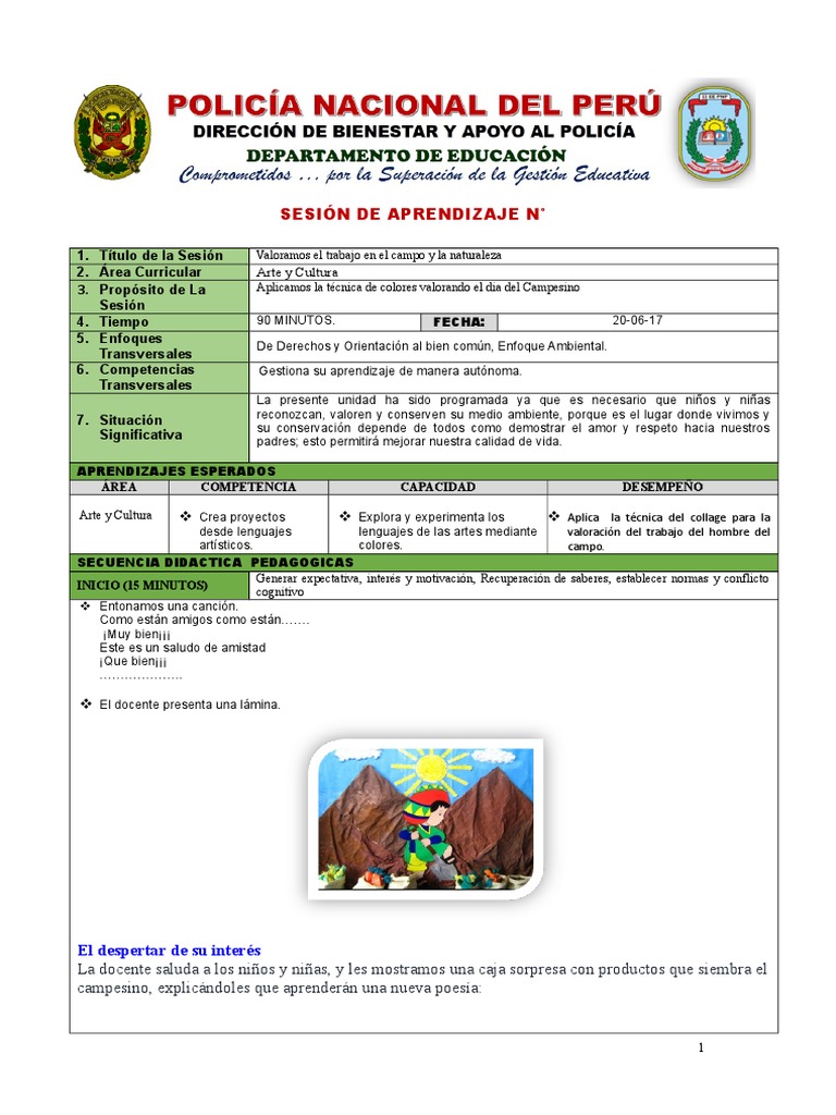 Sesion Tecnica Collage Dia Del Campesino | PDF | Maestros | Aprendizaje Sesion Tecnica Collage Dia Del Campesino | PDF | Maestros | Aprendizaje