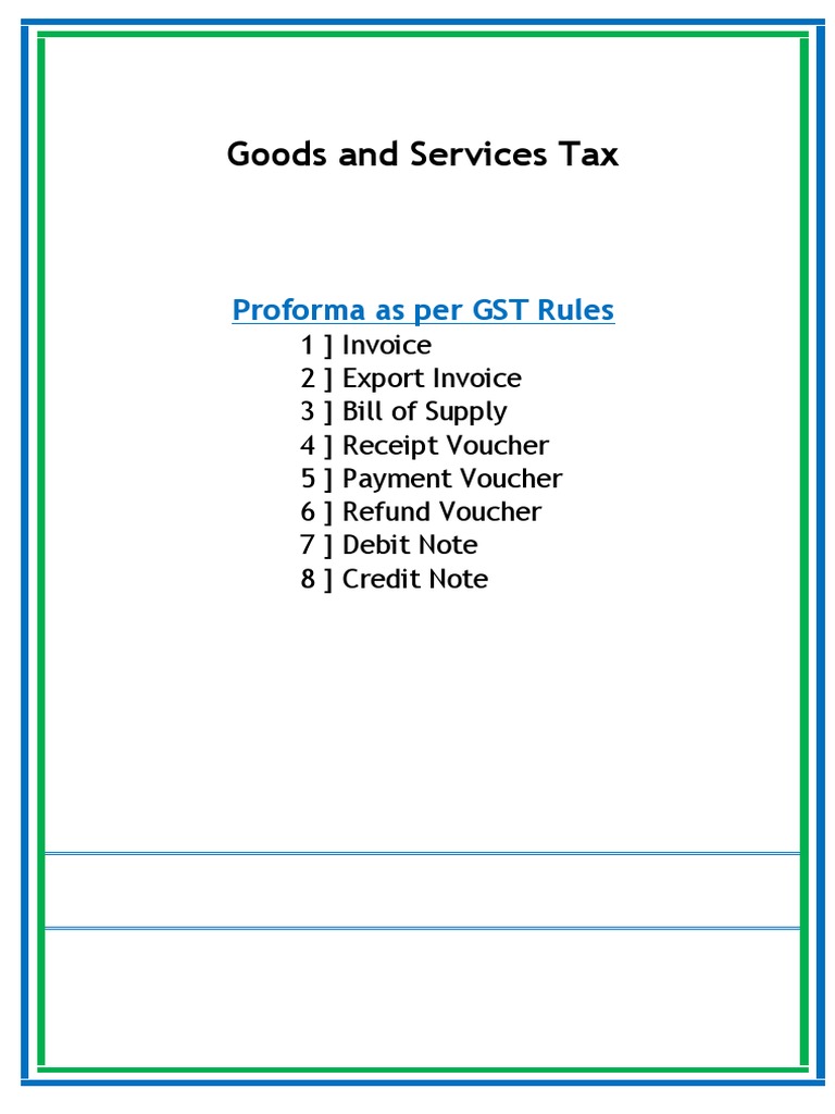 GST Proforma Invoice Template | PDF | Invoice | Value Added Tax