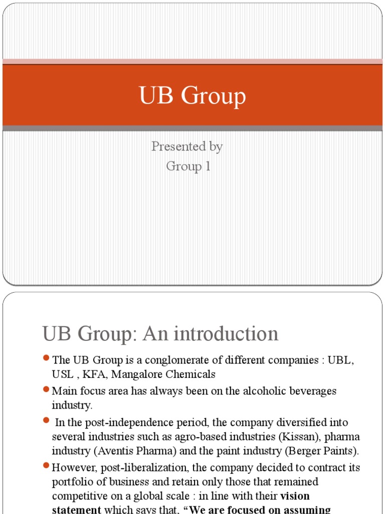 UB Group | PDF | Mergers And Acquisitions | Scotch Whisky