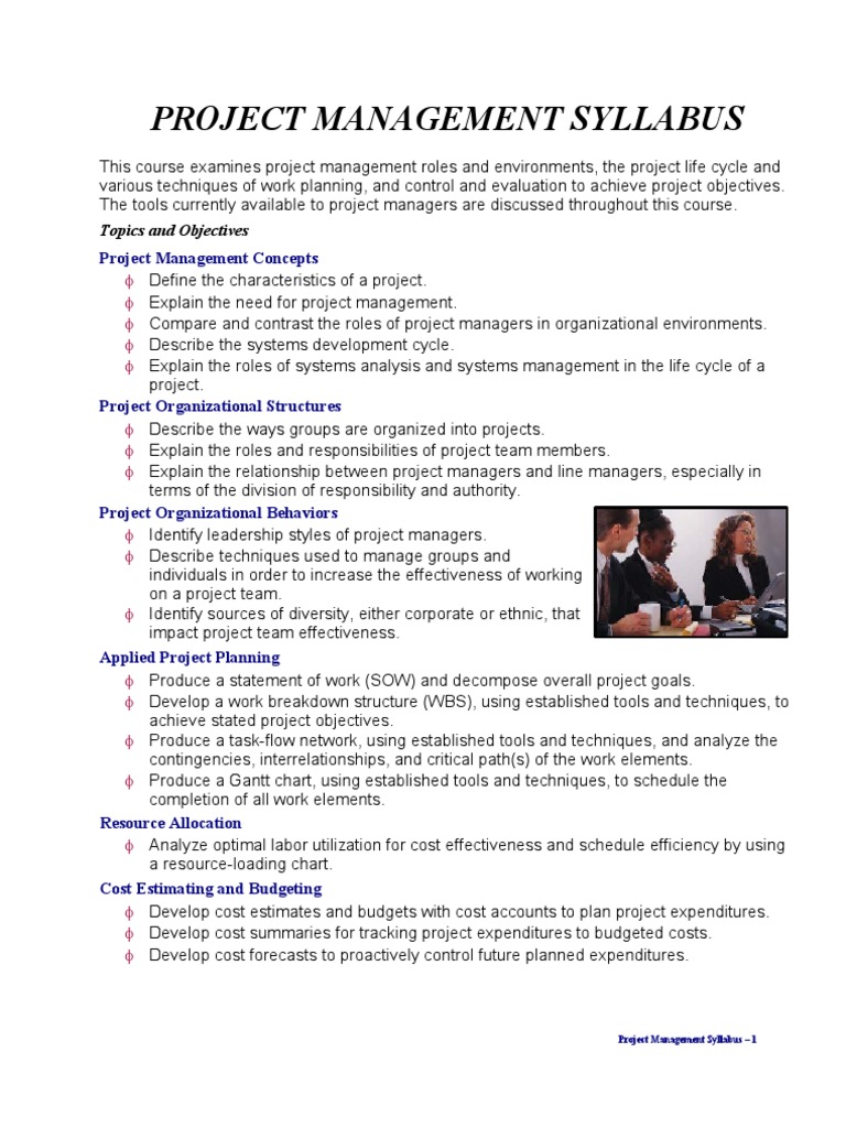 Project Management Syllabus | PDF | Project Management | Risk Management