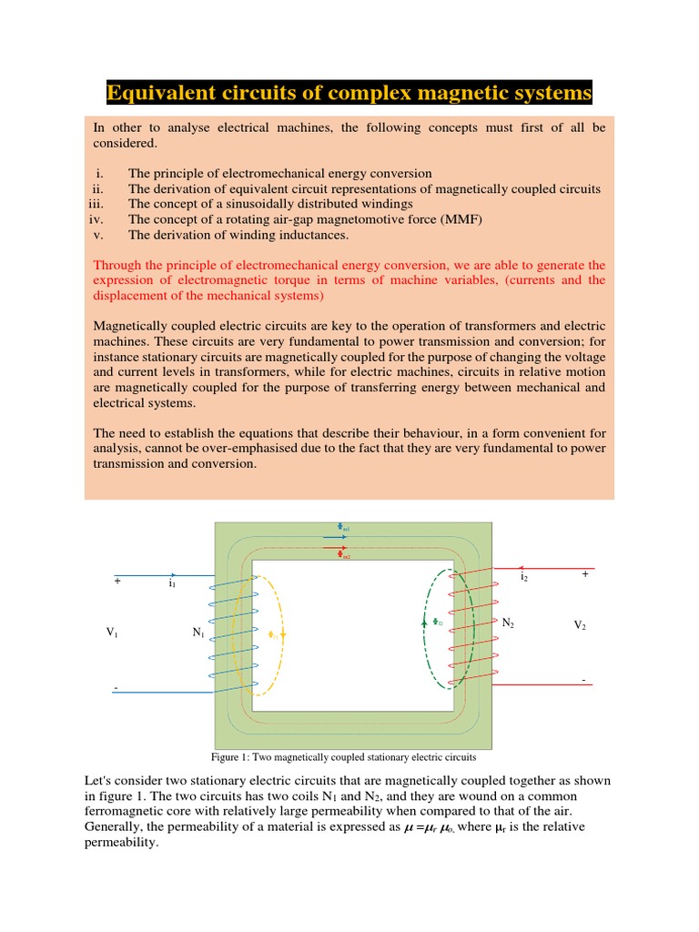 Equivalent Circuits of Complex Magnetic Systems | PDF | Inductance ...