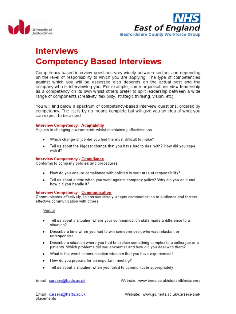 Competency-Based Interview Guide | PDF | Competence (Human Resources ...