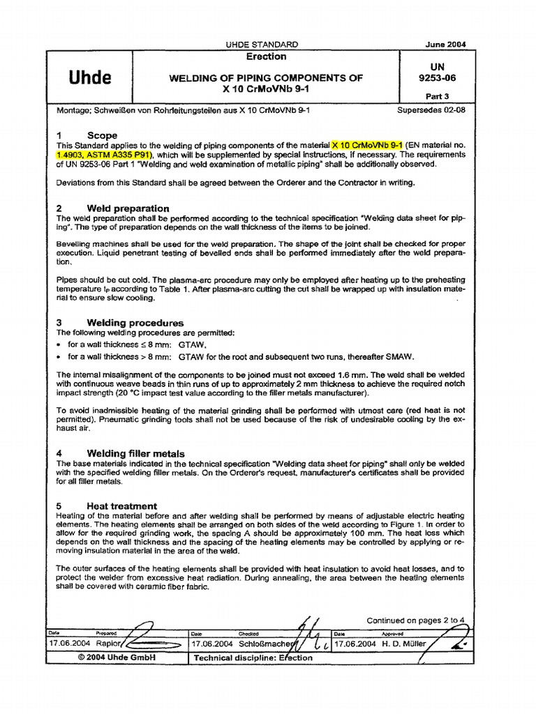 P91 Welding and PWHT Procedure | PDF | Annealing (Metallurgy) | Welding