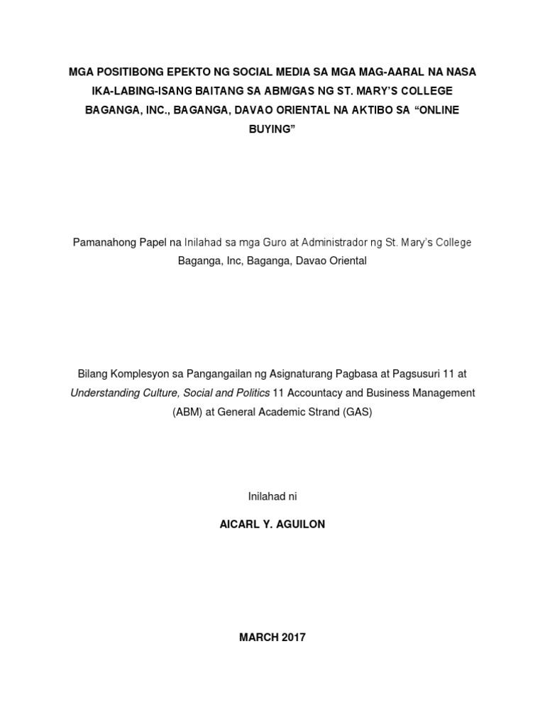 Mga Positibong Epekto NG Social Media | PDF