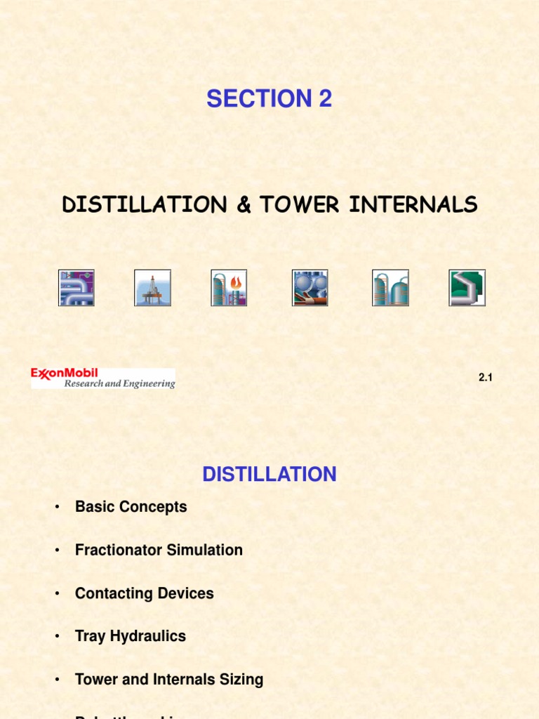 Distillation Process and Tower Internals | PDF | Distillation ...