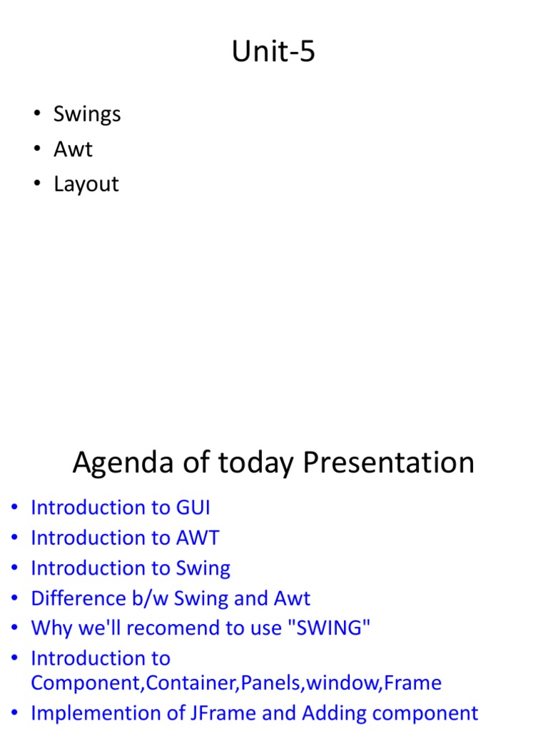 Awt and Swings | PDF | Object Oriented Programming | Java Platform