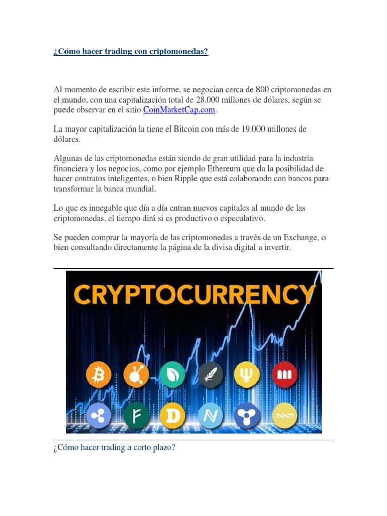 Cómo Hacer Trading Con Criptomonedas | PDF | Criptomoneda | Bitcoin