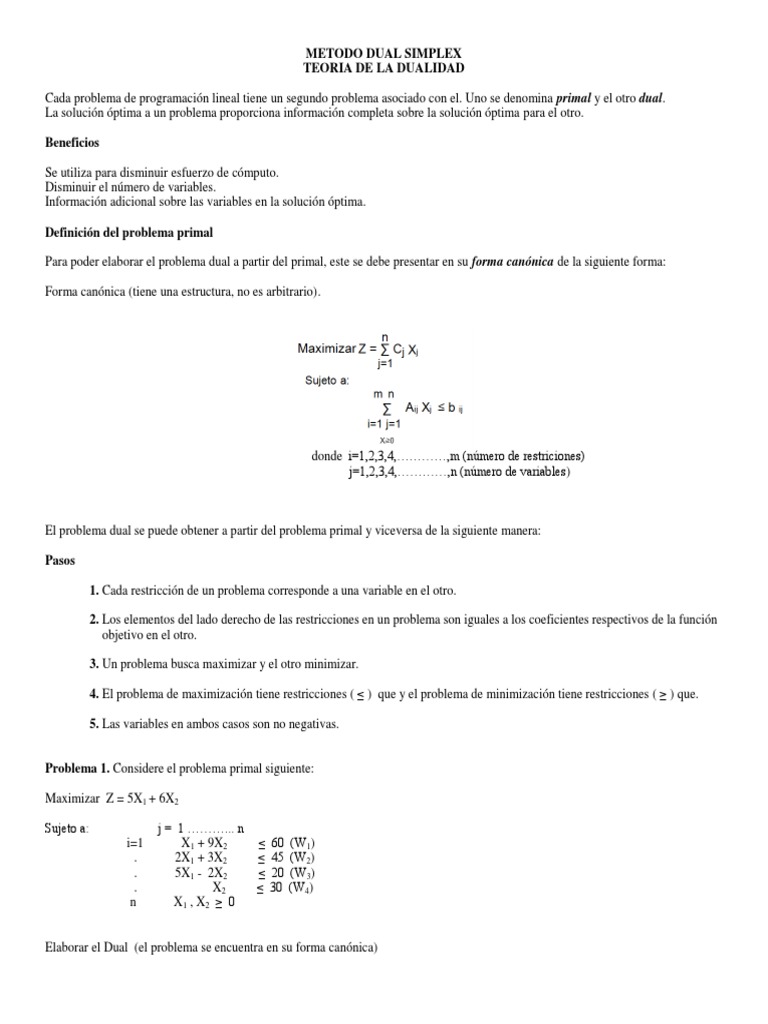 Ejemplos Primal Dual | PDF | Programación lineal | Algoritmos
