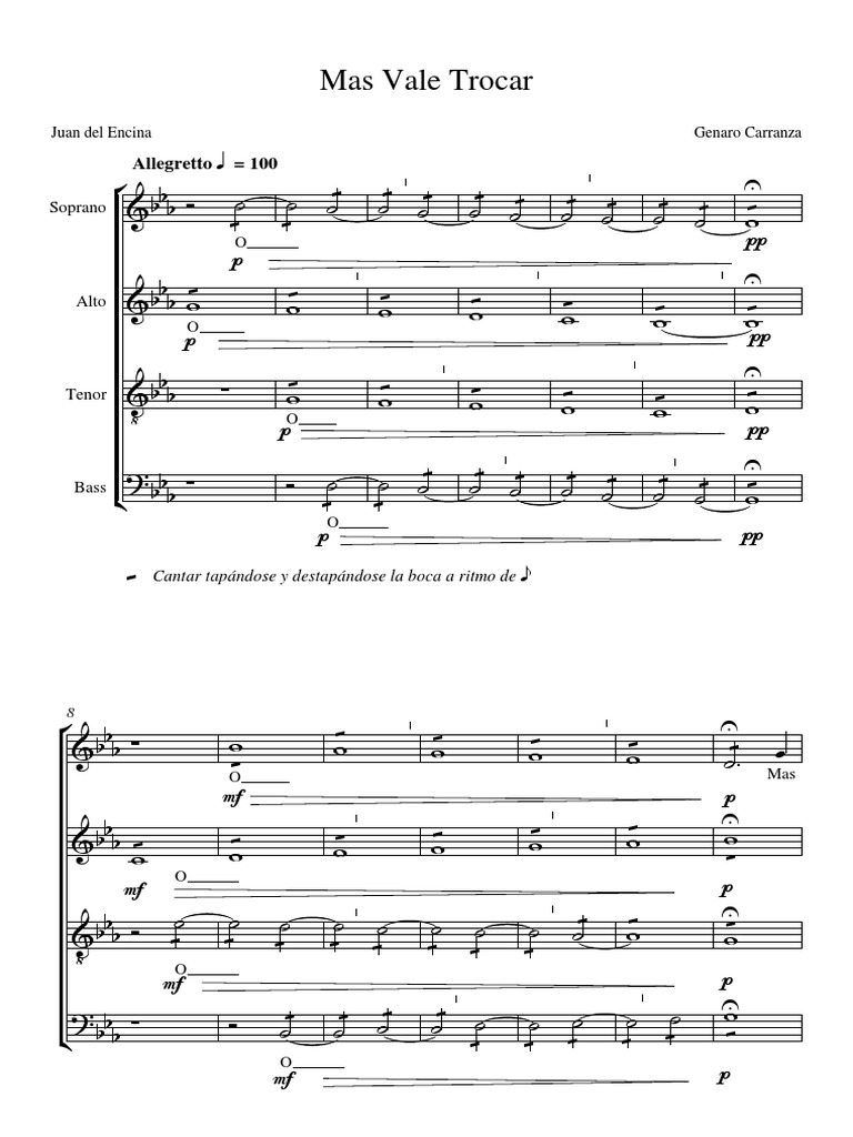 Mas Vale Trocar | PDF | Vocal Music | Choral Music