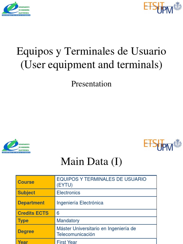 Equipos y Terminales de Usuario (User Equipment and Terminals) | PDF ...