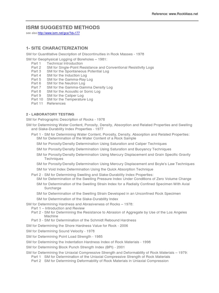 ISRM Suggested Methods | PDF | Strength Of Materials | Fracture