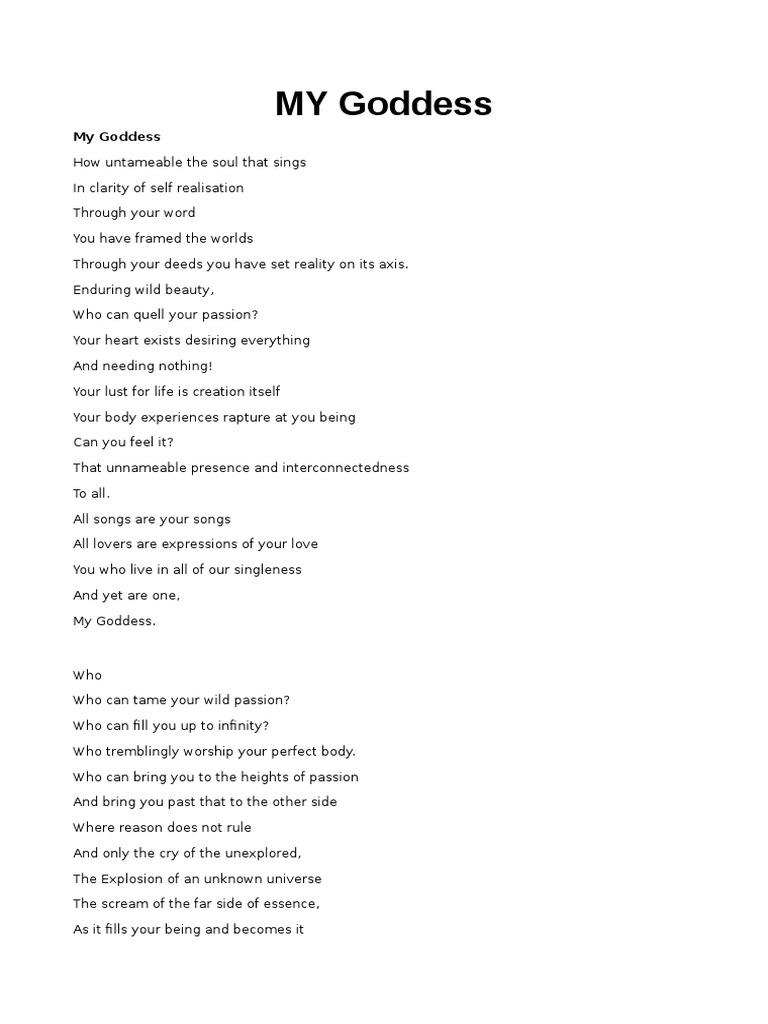 My Goddess Poetry by Brian Colborne | PDF