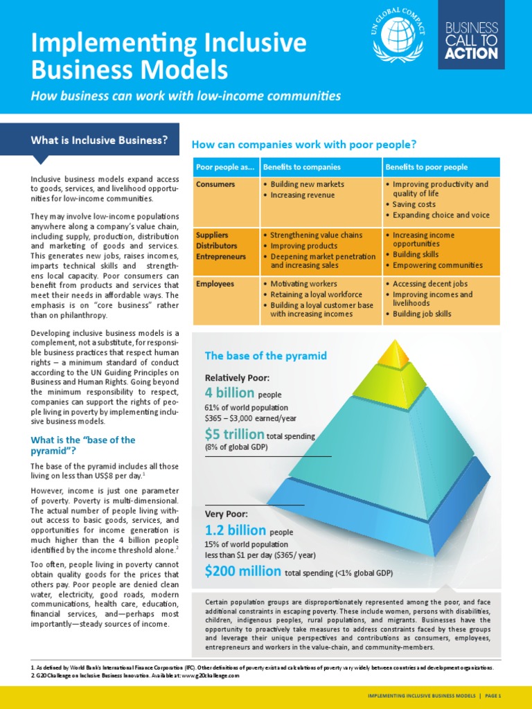 Inclusive Business Models for Poverty Alleviation | PDF | Poverty ...