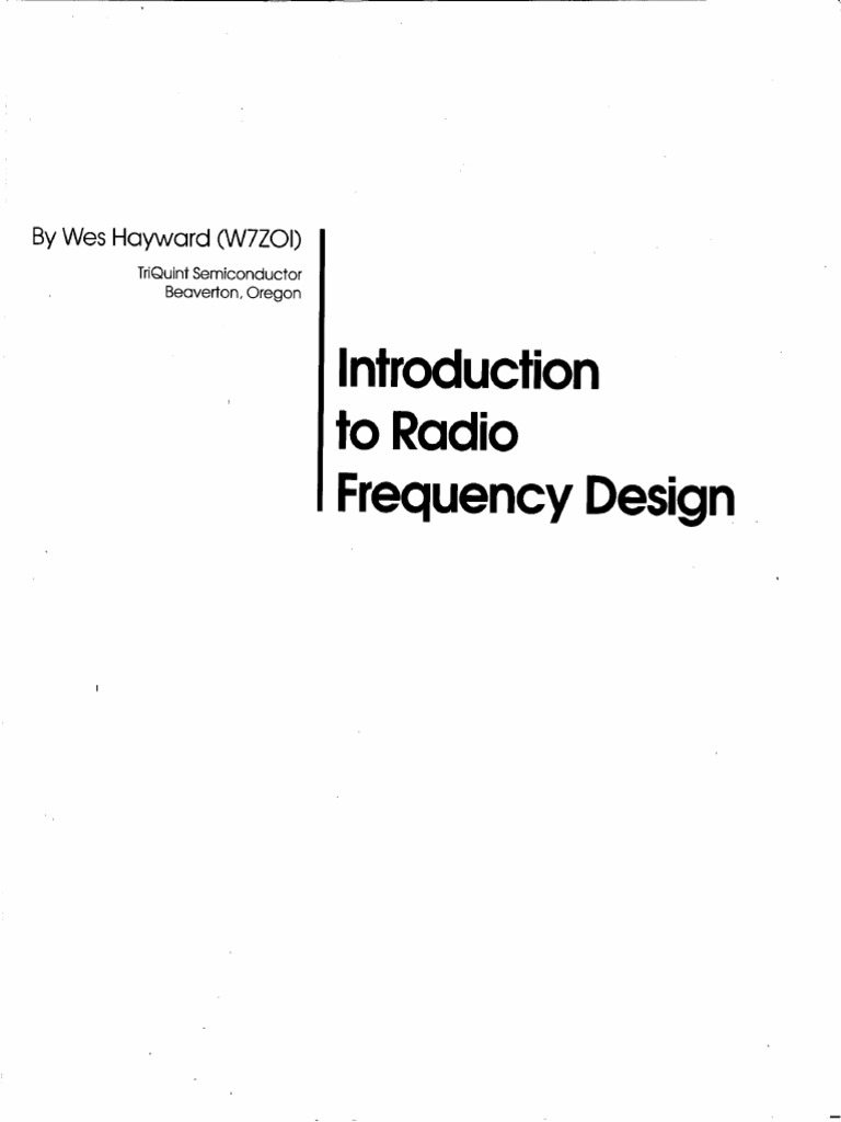 Introdution To Radio Frequency Design - 41840-1994 | PDF | Bipolar ...