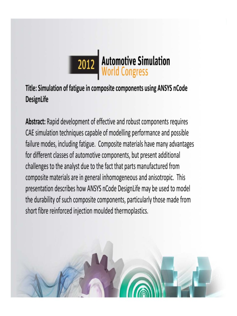 Simulation of Fatigue Composite Ncode To Post2 PDF | PDF | Fatigue ...