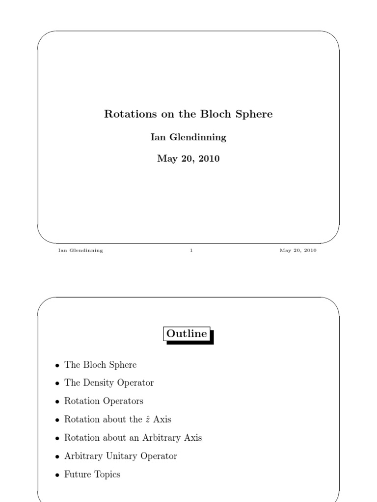 Bloch Sphere Rotations PDF | PDF | Trigonometric Functions | Sine
