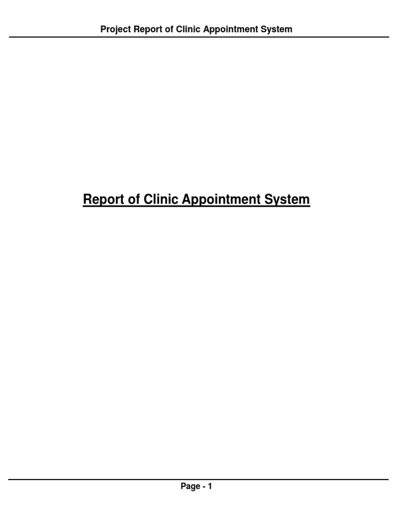 PHP and MySQL Project On Clinic Appointment System | PDF | Software ...