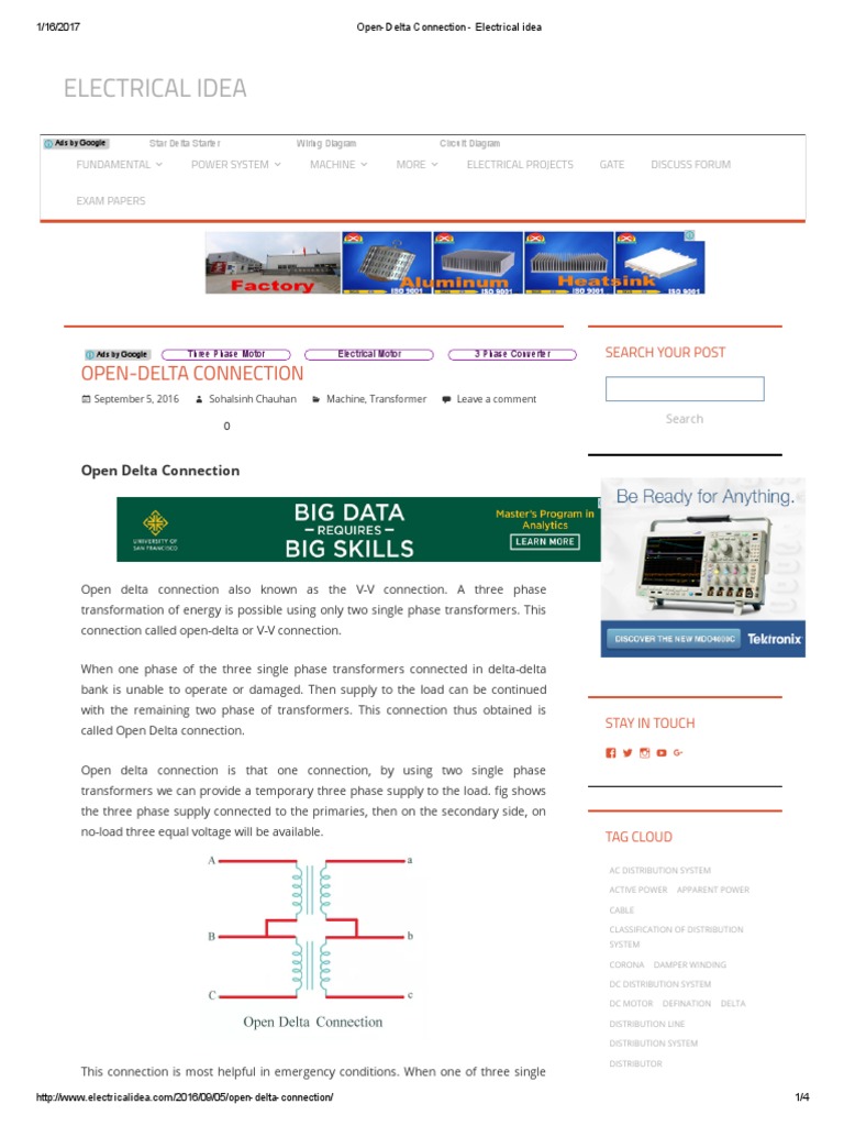 Open-Delta Connection - Electrical Idea | PDF | Transformer | Electric ...